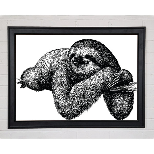 Union Rustic Sloth Chilling On The Branch - Single Picture Frame Print ...
