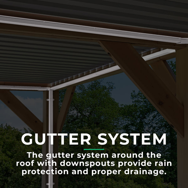 Yardistry 10' x 20' Meridian Louvered Pergola Premium Cedar Wood ...