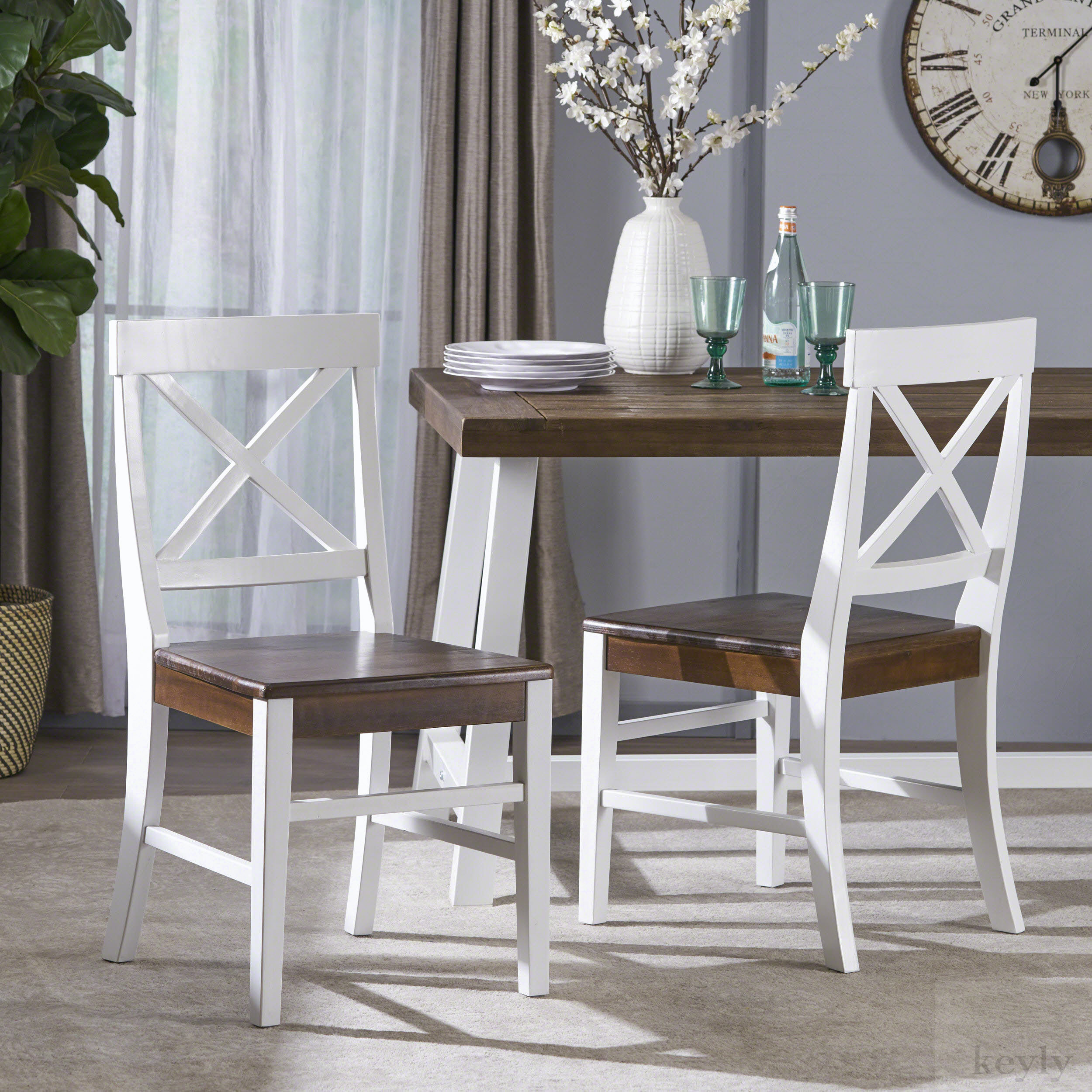 17 Stories Dameir Cross Back Side Chair Dining Chair | Wayfair