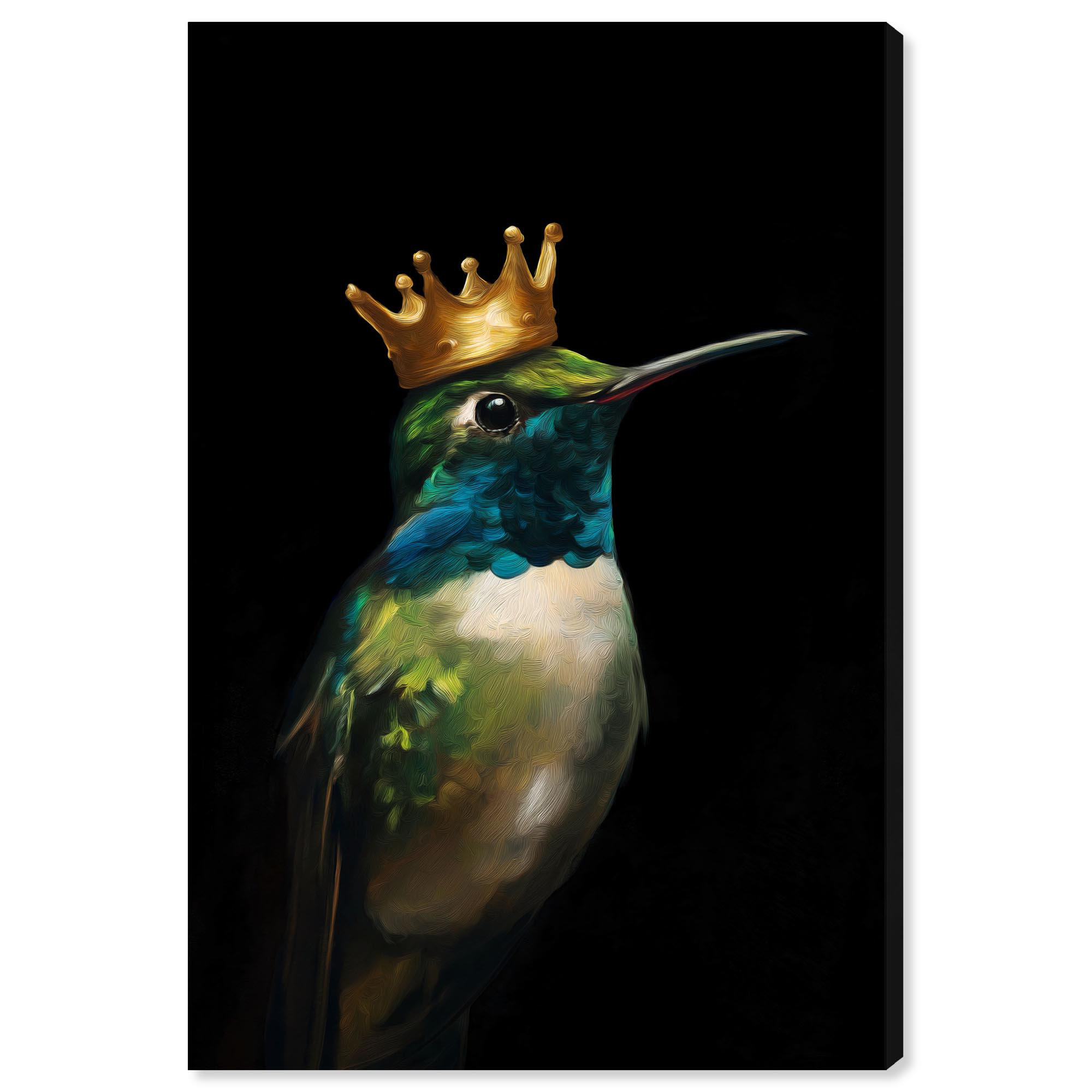Latitude Run® Crowned Azure Bird II Canvas Bird Wall Art by | Wayfair