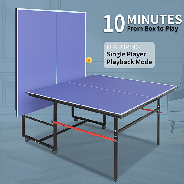 ALPHANEO 8Ft Mid-Size Table Tennis Table Foldable And Portable Ping ...