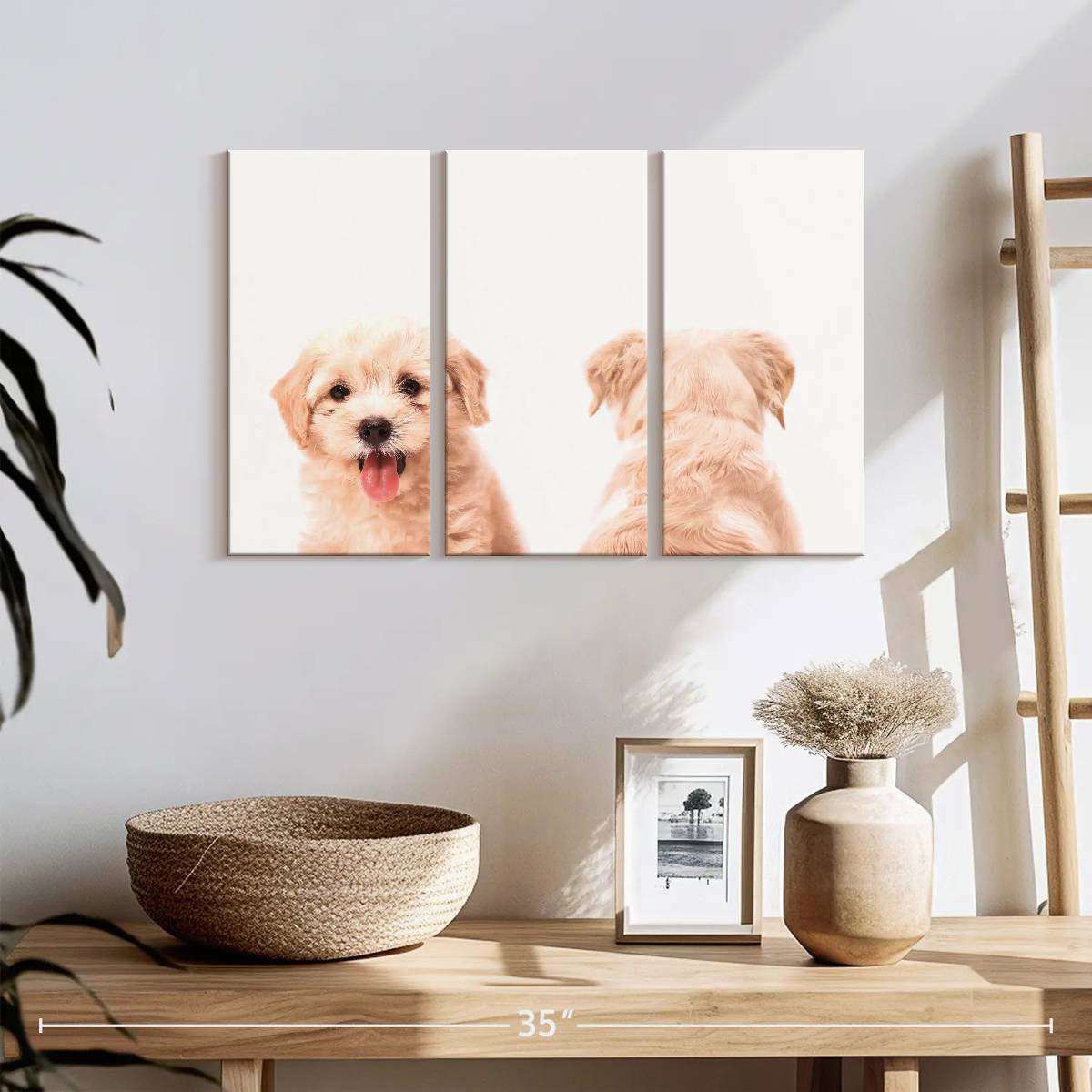 Ebern Designs Brampt Puppy Front And Back Portrait | Wayfair