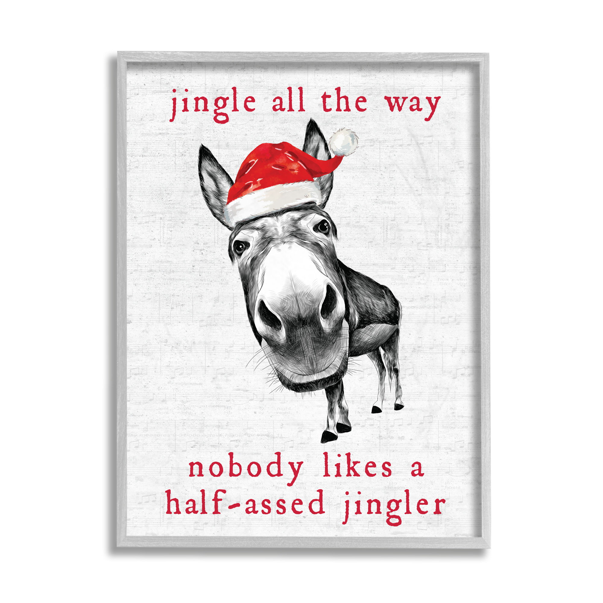 The Holiday Aisle® «Jingle All the Way Quote Sassy Christmas Donkey ...