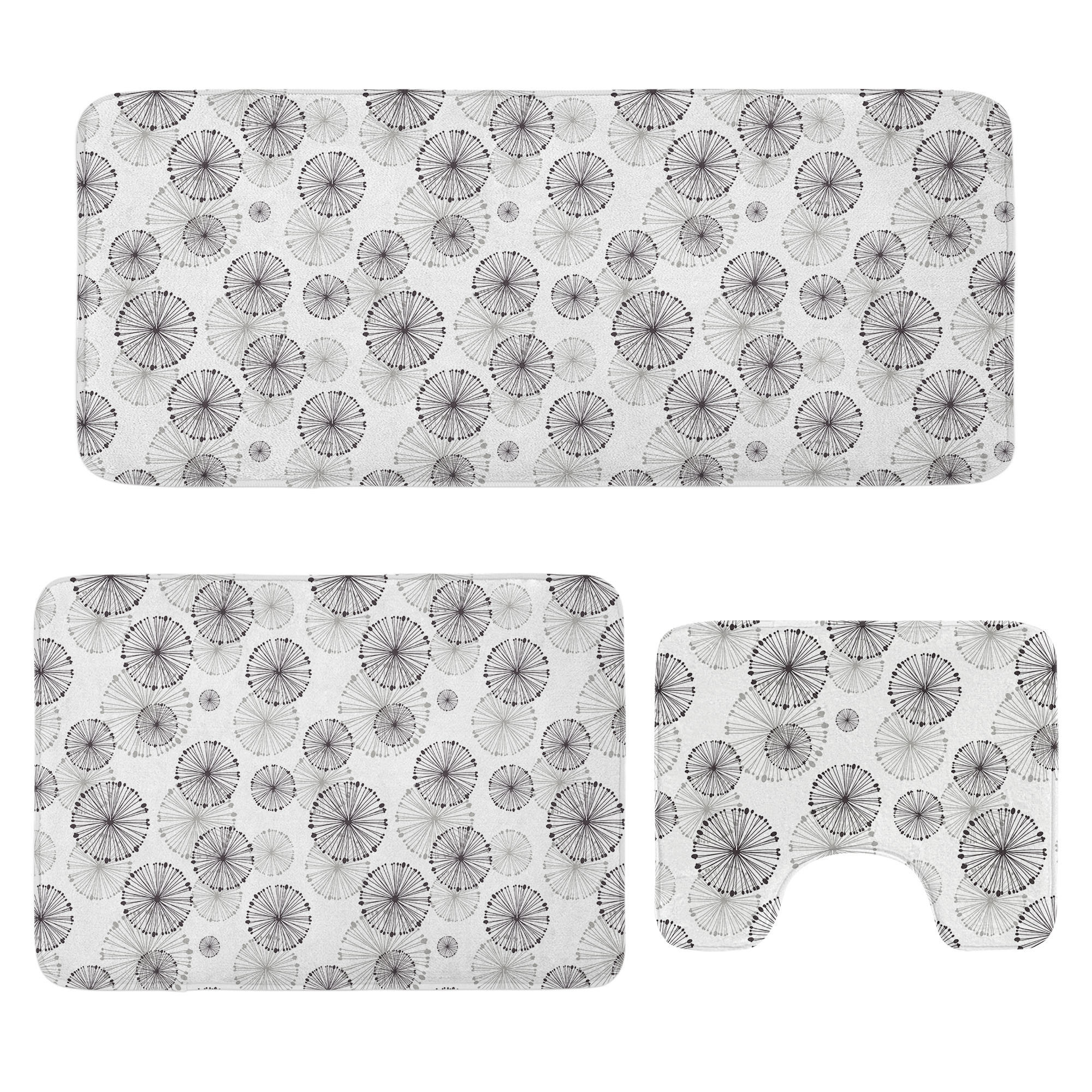 East Urban Home Abstract Bathroom Rug Set 3 Pieces U-Shape & Rectangle ...