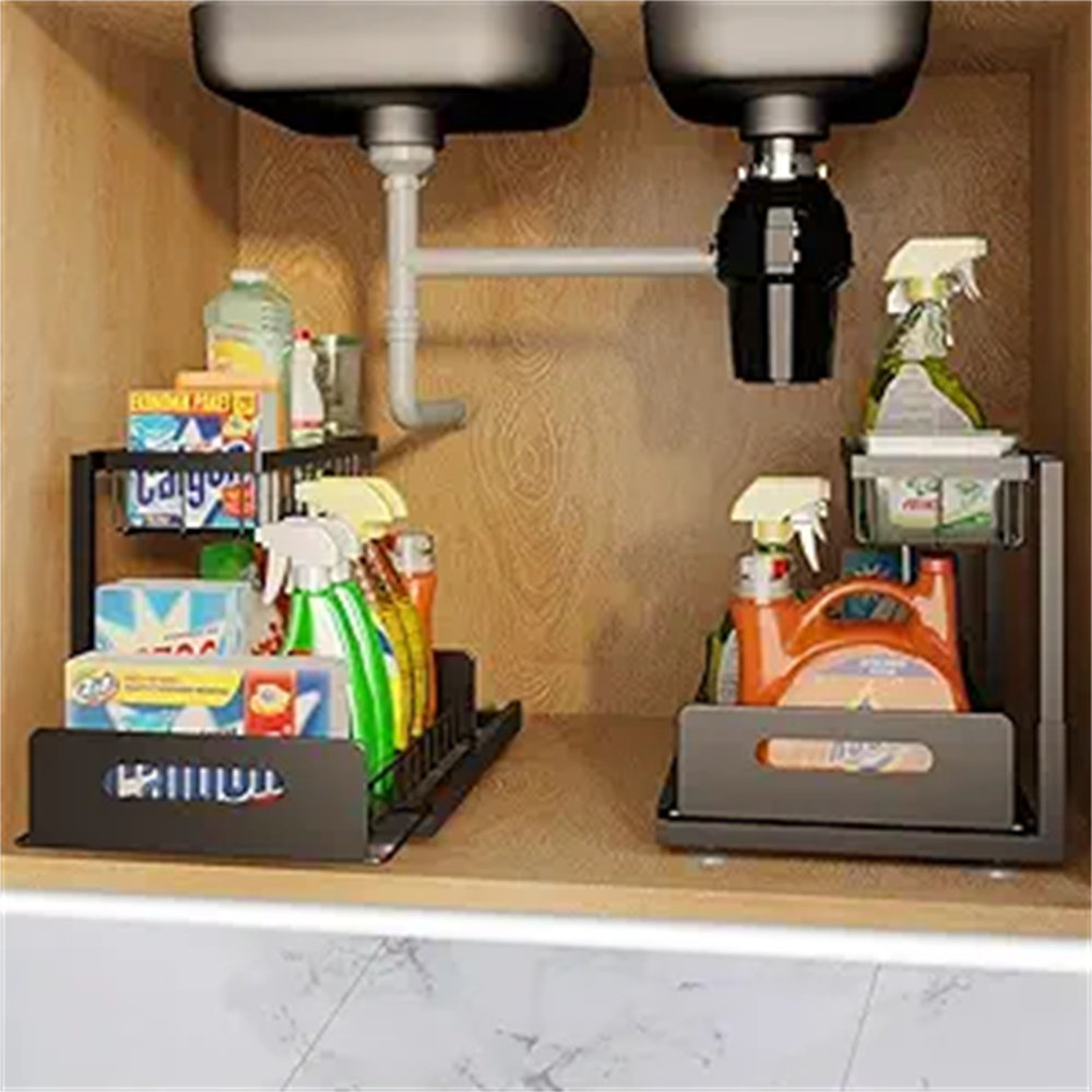 Rebrilliant 2 Tier Under Sink Organizer And Storage For Kitchen,Pull ...