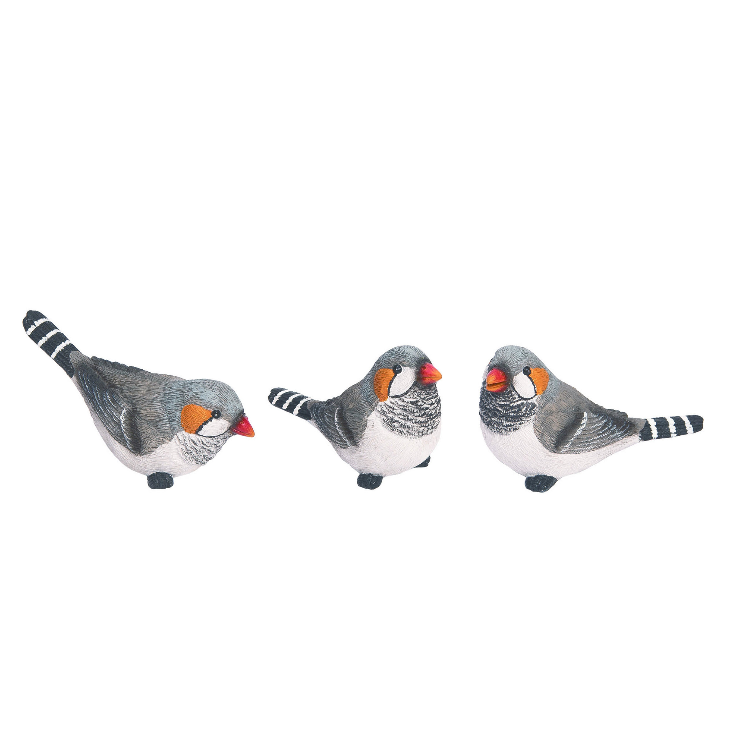 Winston Porter Large Resin Zebra Finch Bird Set of 3 Spring Home ...