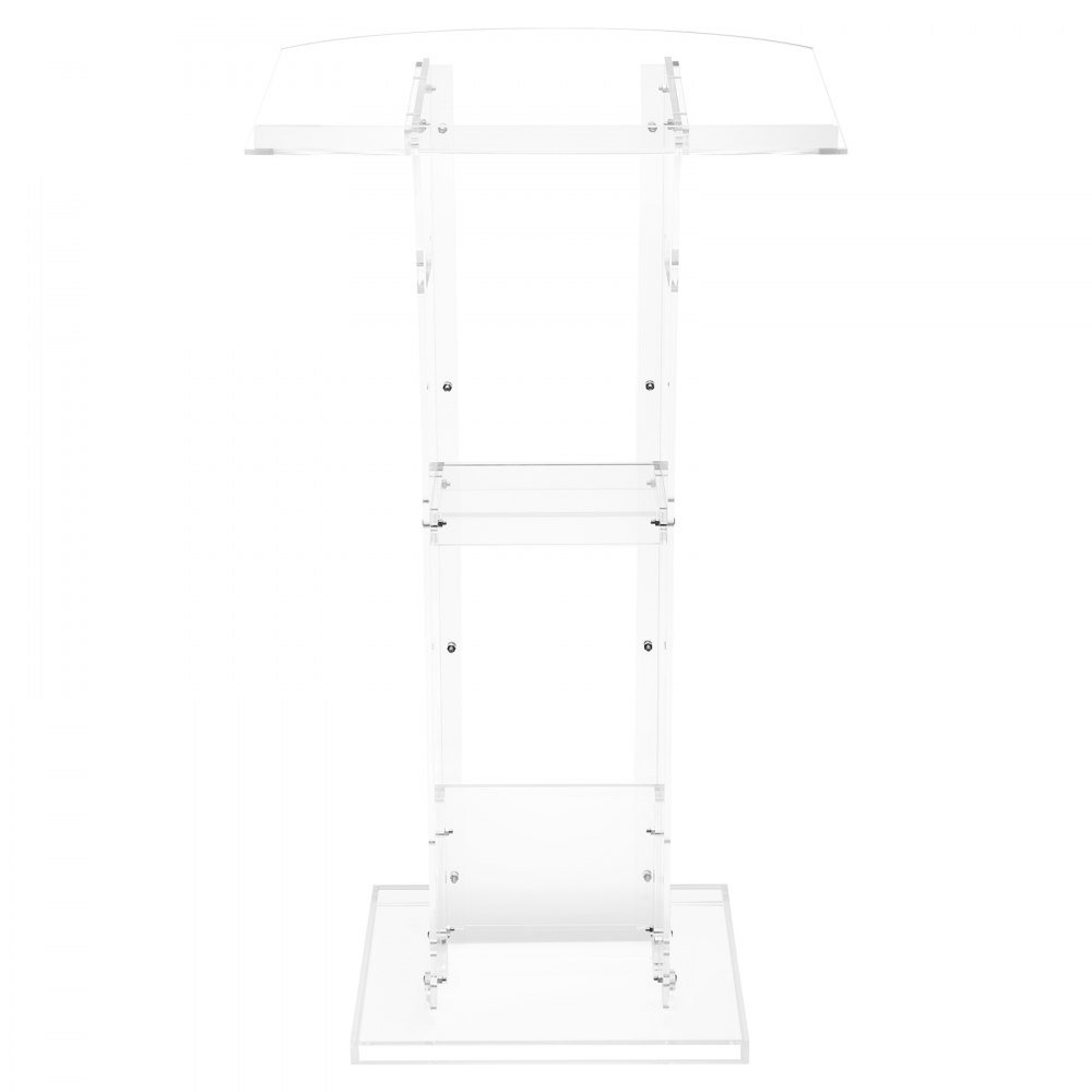 VEVOR Podium Stand 43 in Portable Acrylic Lectern Storage Shelf Wide ...