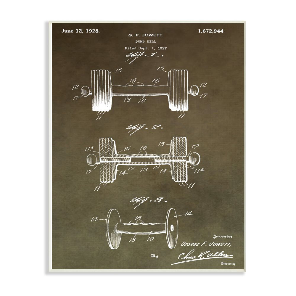 Winston Porter 'Patent Vintage Barbell Texture Design' Graphic Art on ...