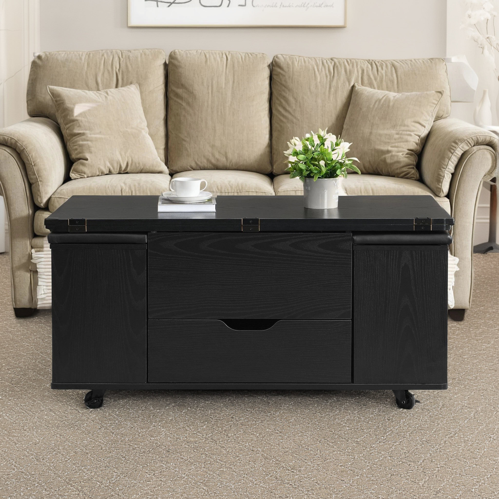 Latitude Run® A Multifunctional Height-adjustable Coffee Table With ...