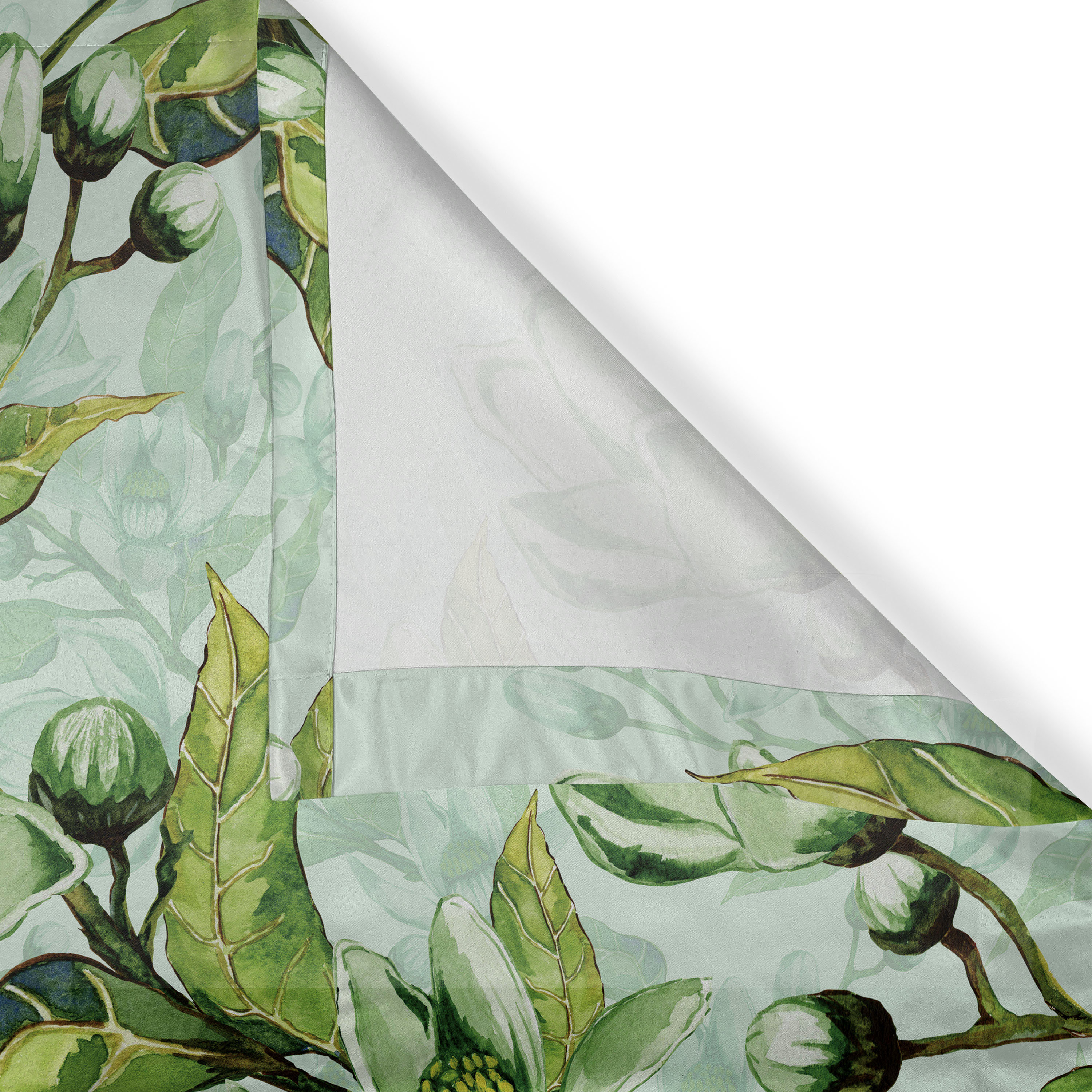 East Urban Home Blooming Floral Grommet Curtain Asian Leaves Blooms ...