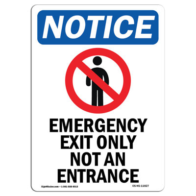 SignMission Emergency Exit Only Sign | Wayfair