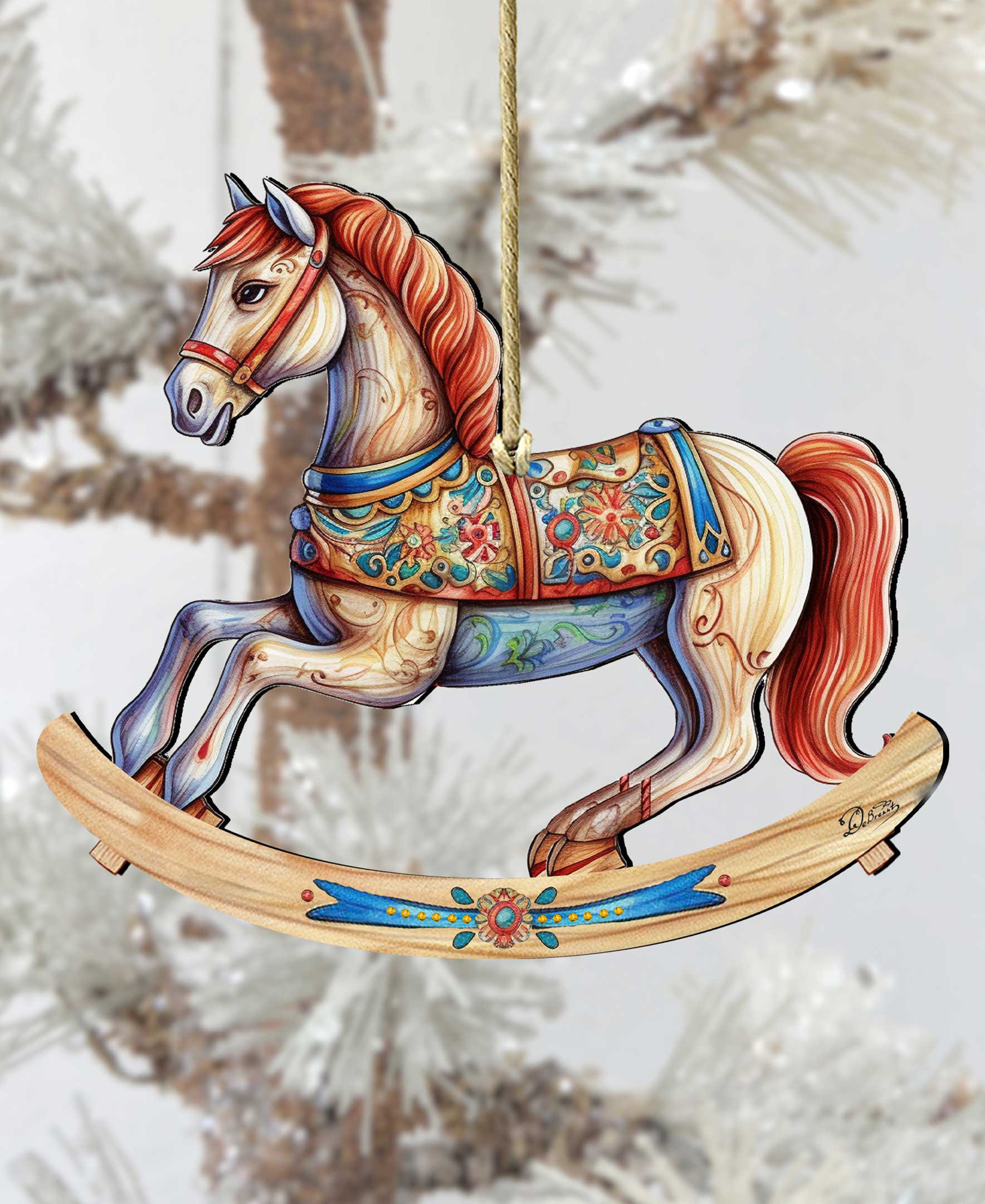 Designocracy Rocking Horse Wooden Ornament by G. Debrekht | Wayfair