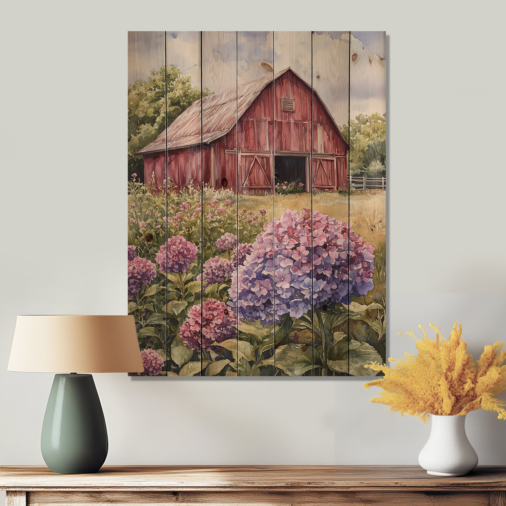 Ophelia & Co. Hydrangeas In The Lavender Colour Barn II - Hydrangea ...