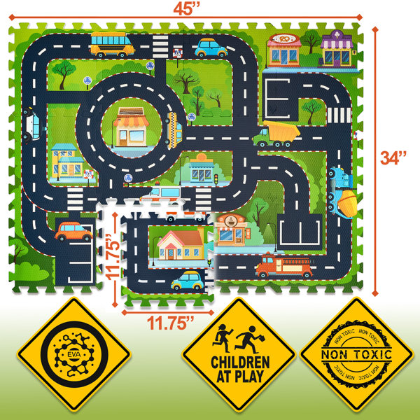 Sorbus Foam Playmat for Kids - Traffic Play Mat for Babies (12 Tiles ...