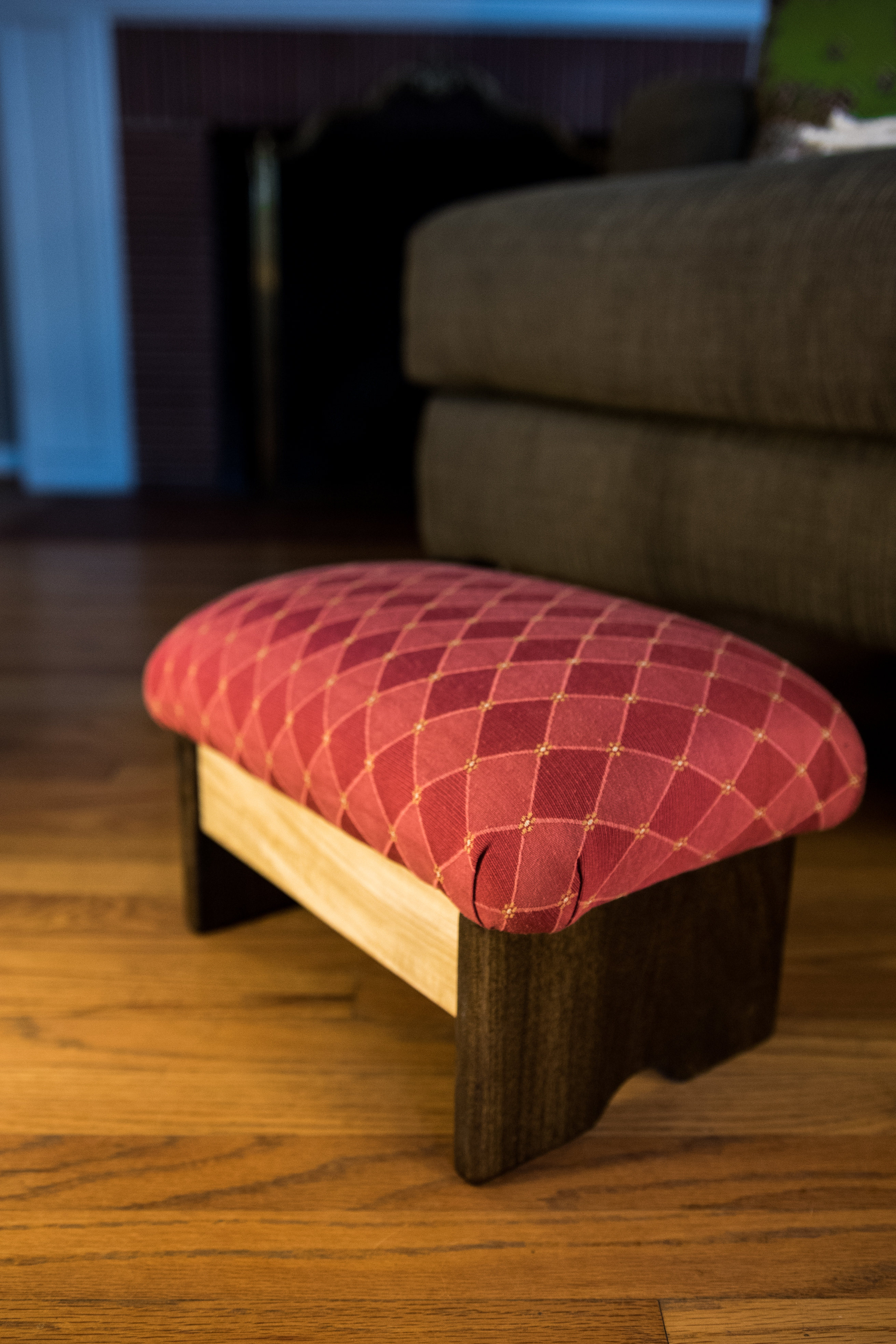 Millwood Pines Padded Foot Stool, 9" Tall, Rococo Red Fabric, Chic ...