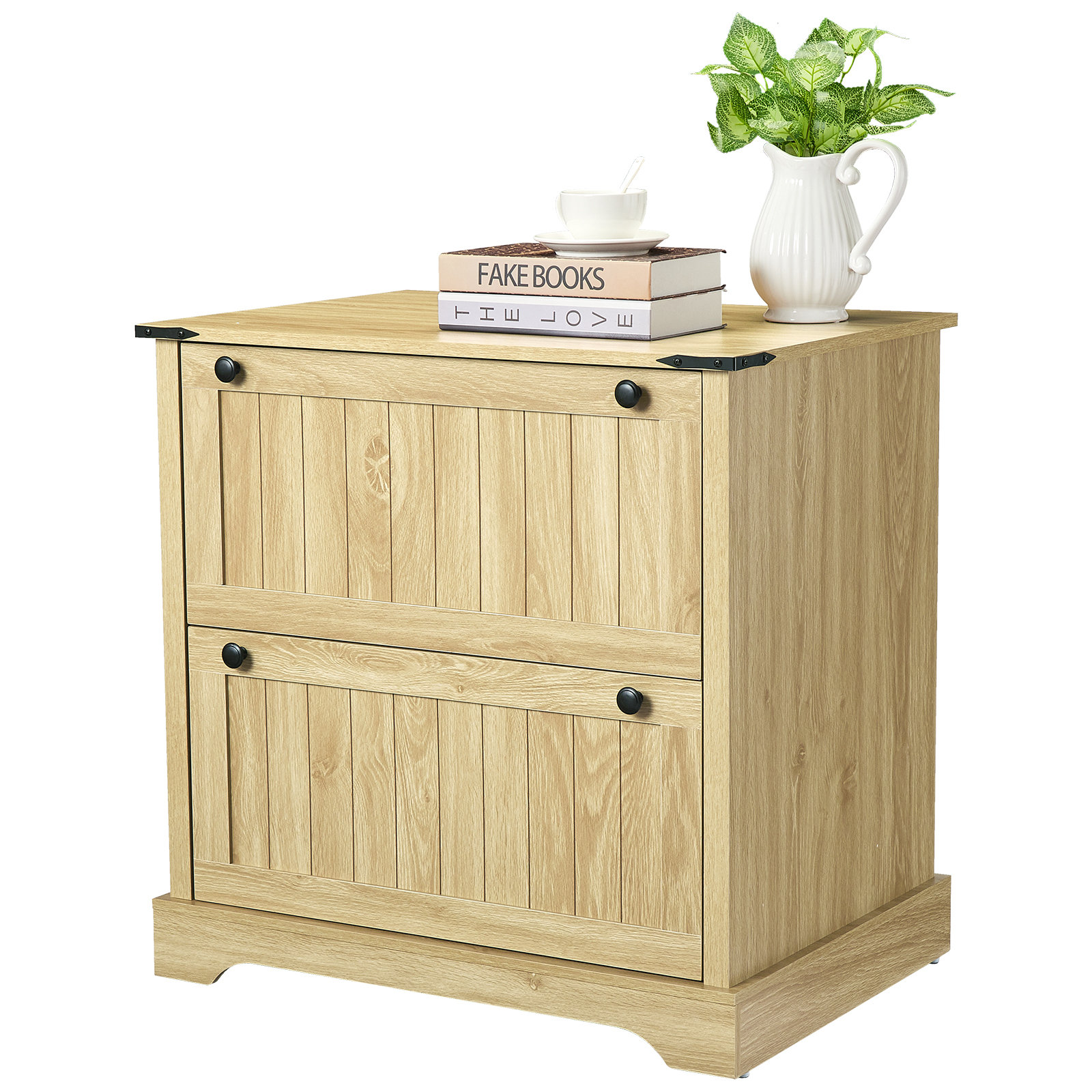 Ophelia & Co. Farmhouse File Cabinet with 2 Drawers – 30" Wood Storage ...