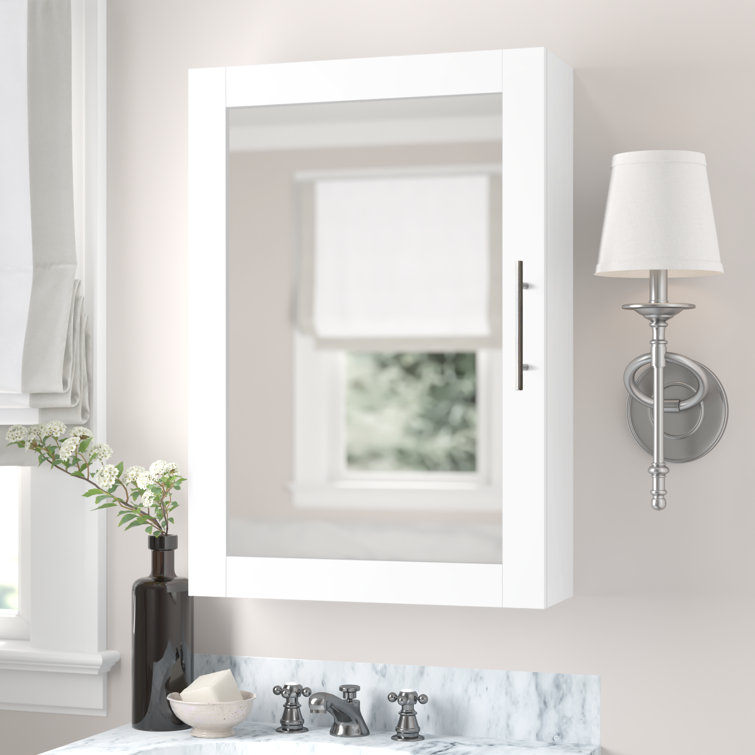 Three Posts™ 18'' W 26'' H Surface Framed Medicine Cabinet with Mirror ...