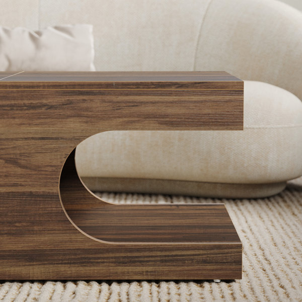 Ebern Designs Rectangular Coffee Table with 2-tier Storage, 47.2 ...