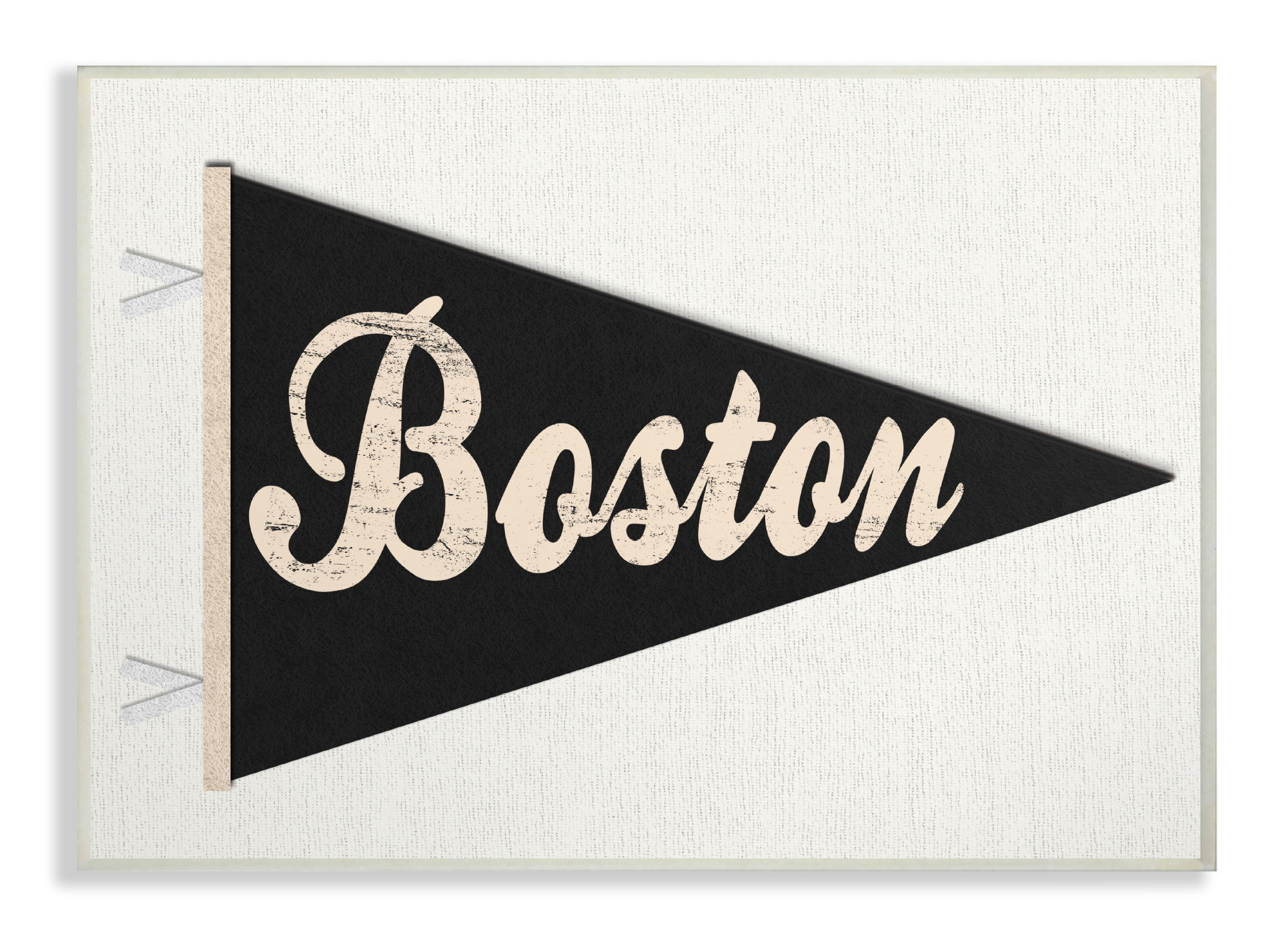 Brayden Studio Boston Pennant Black by Daphne Polselli - Textual Art ...