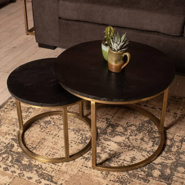 Canora Grey HSM Collection 2 Piece Coffee Table Set Finnley Round ...