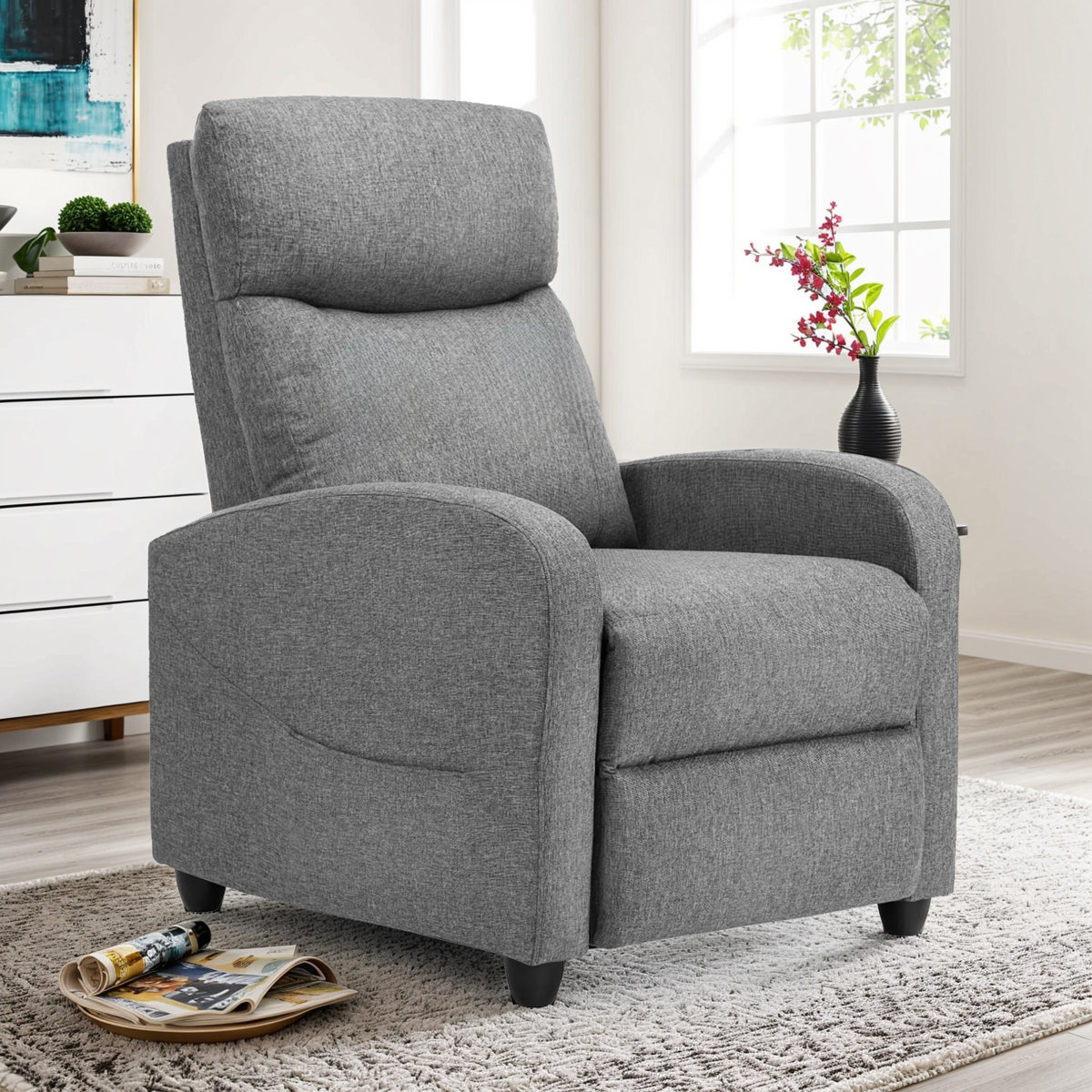 Winston Porter Recliner Chair For Adults, Massage Recliner Home Theater ...