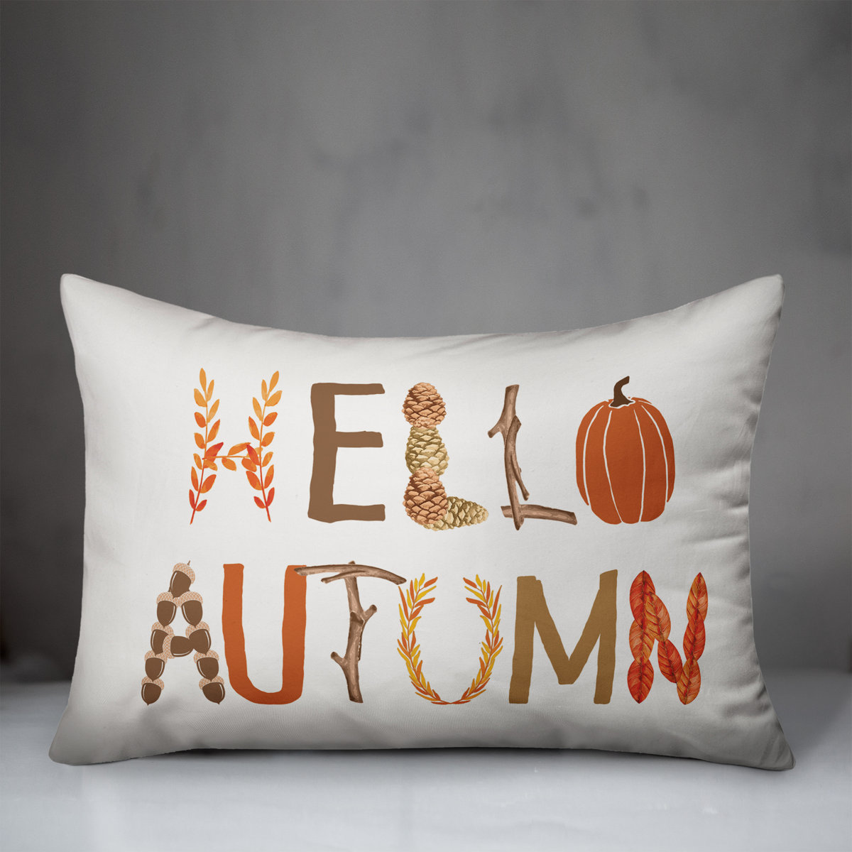 Designs Direct Creative Group Hello Autumn Icons Lumbar Pillow | Wayfair