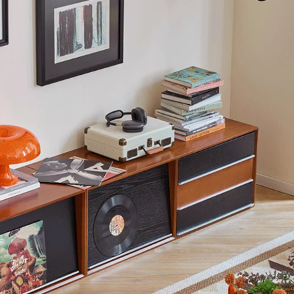 Ebern Designs Retro colour-blocking design TV cabinet - Wayfair Canada