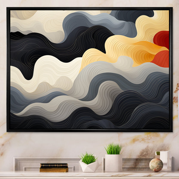 Wrought Studio Black And Orange Solar Storm - Abstract Wall Art Print ...