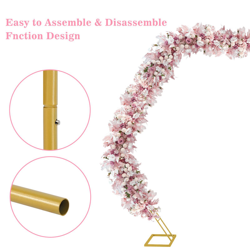 IFBECT 7.2FT Wedding Arch Pentagon Metal Balloon Arch Stand Gold | Wayfair