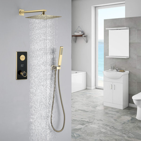Selected Thermostatic Complete Shower System with Rough in-Valve | Wayfair