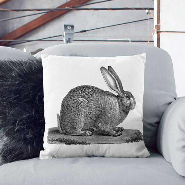 East Urban Home Illustration of a Hare Cushion with Filling | Wayfair.co.uk