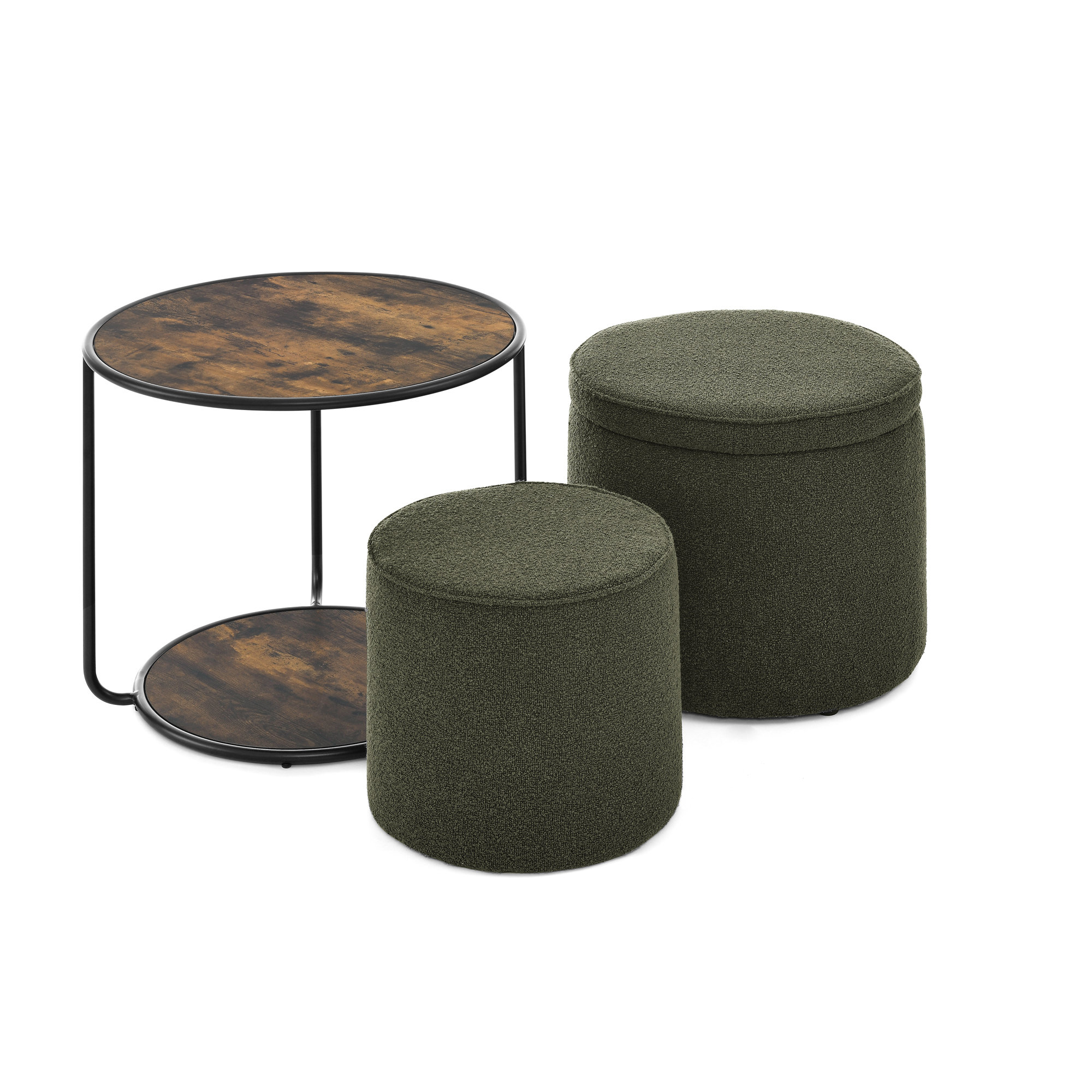 17 Stories 2-Piece Storage Ottoman combination of Ottoman and table ...