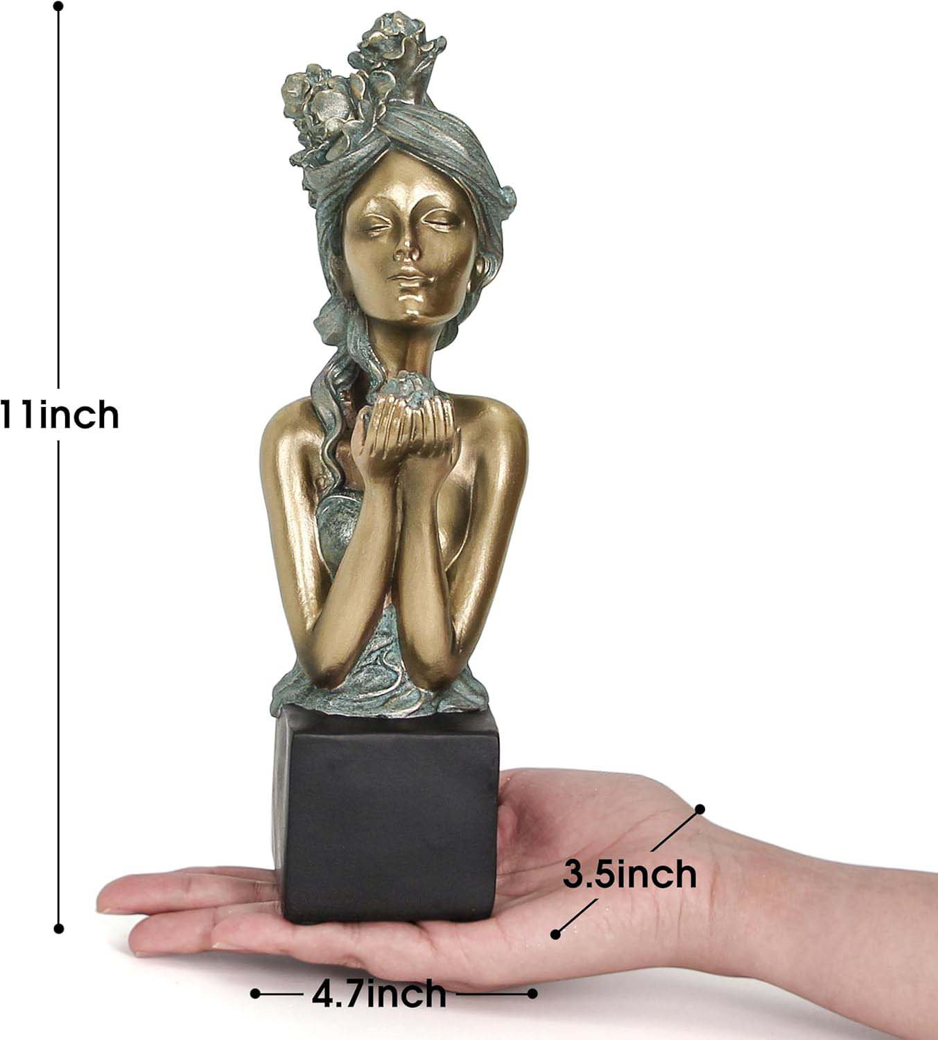 Red Barrel Studio® Gold Lady Bust Statue For Home Decor, Lady Head ...