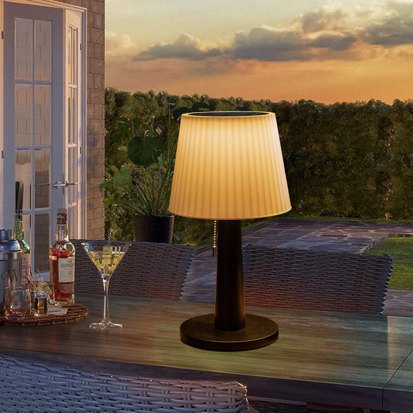 OUMIKEJI Solar Table Lamp Outdoor Indoor - 3 Lighting Modes, Eye-Caring ...