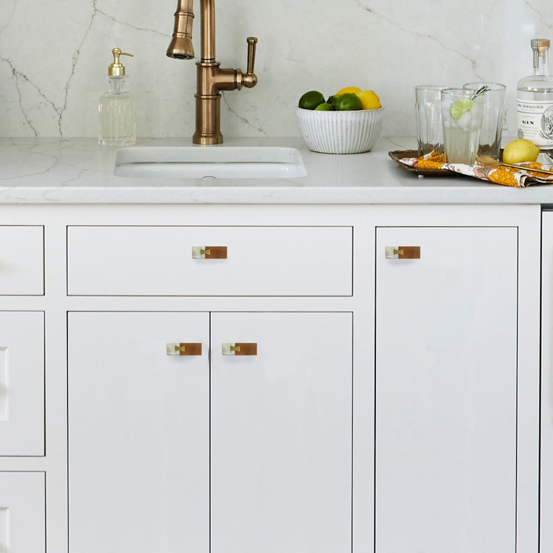 Perilla Home 2.5" Width Wooden Rectangle Inlay Knob | Wayfair