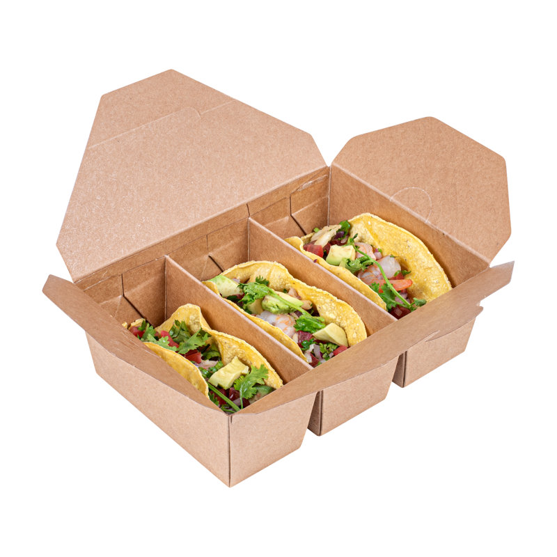 Restaurantware-Sustain 7.5 x 5.5 x 2 Inch Taco Containers, 100 ...