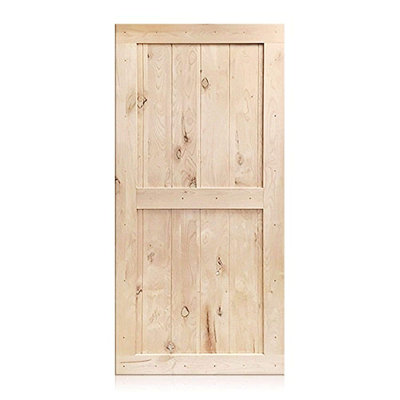 Homacer Paneled Wood Unfinished Barn Door without Installation Hardware ...