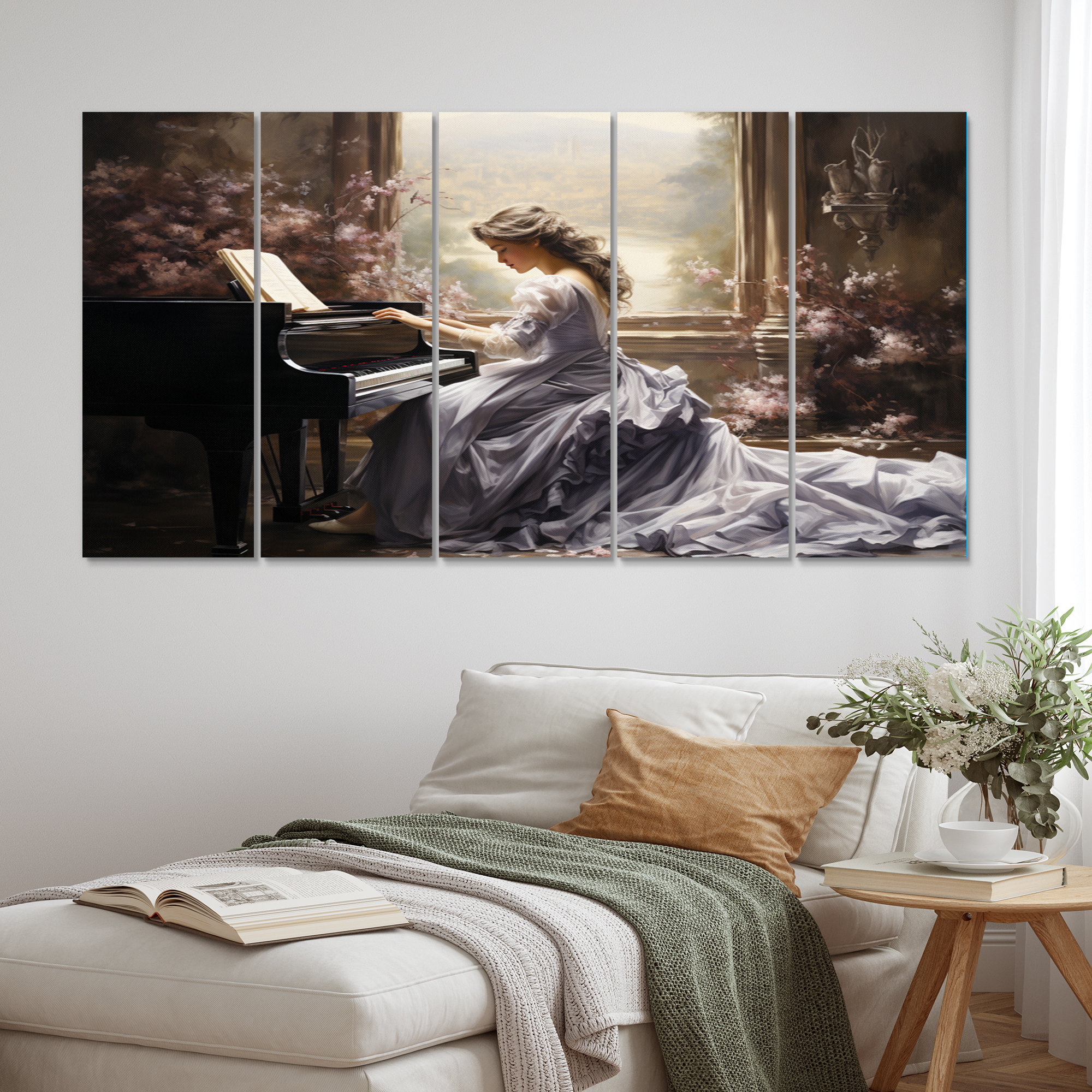 Charlton Home® Gray Beige Music Melodic Harmony - 5 Piece Wrapped ...