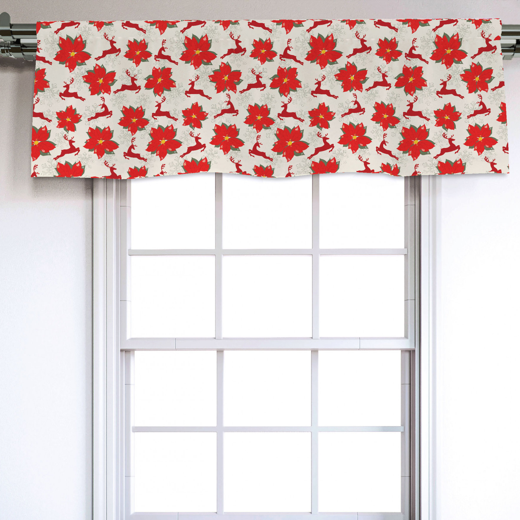 East Urban Home Christmas 54" Window Valance | Wayfair