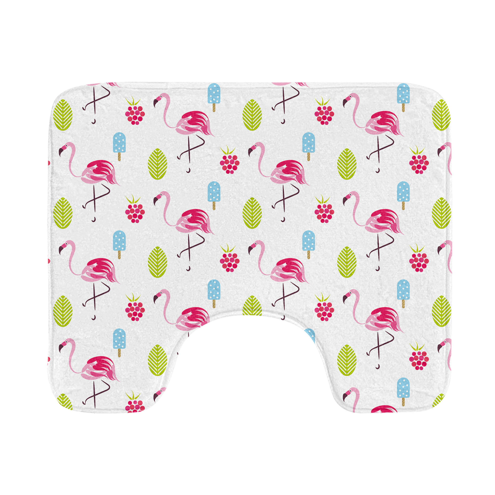 East Urban Home Flamingo Toilet Mat U-Shape Bathroom Rug 20" Multicolor ...