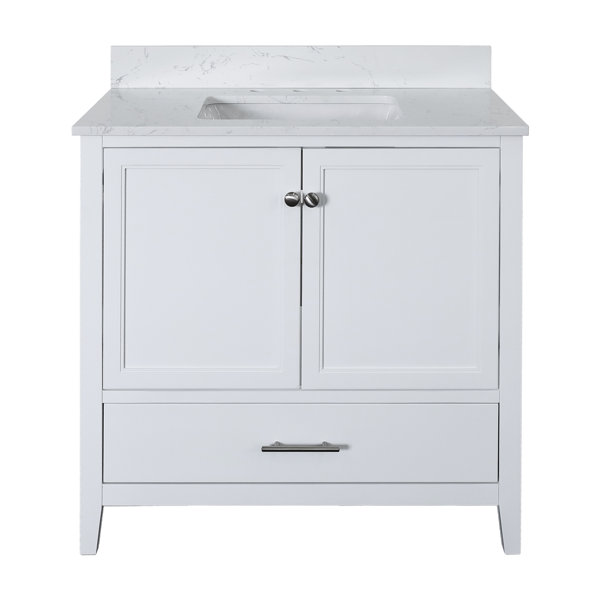 222 Fifth Park Slope White Bathroom Vanity, 2-Doors And 1-Drawer ...