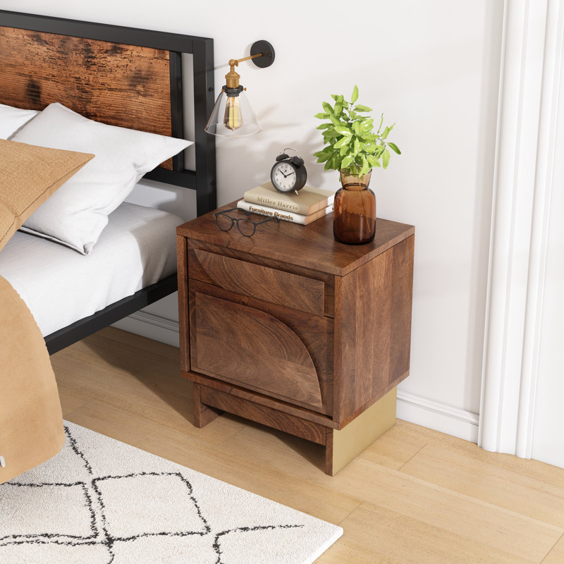 NFusion Layne Contemporary Charm Mango Wood Nightstand | Wayfair
