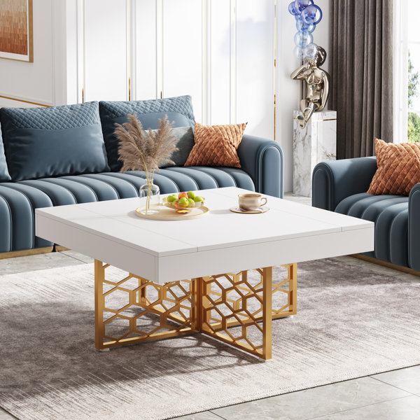 Mercer41 Shaelynn White and Gold Coffee Table & Reviews | Wayfair