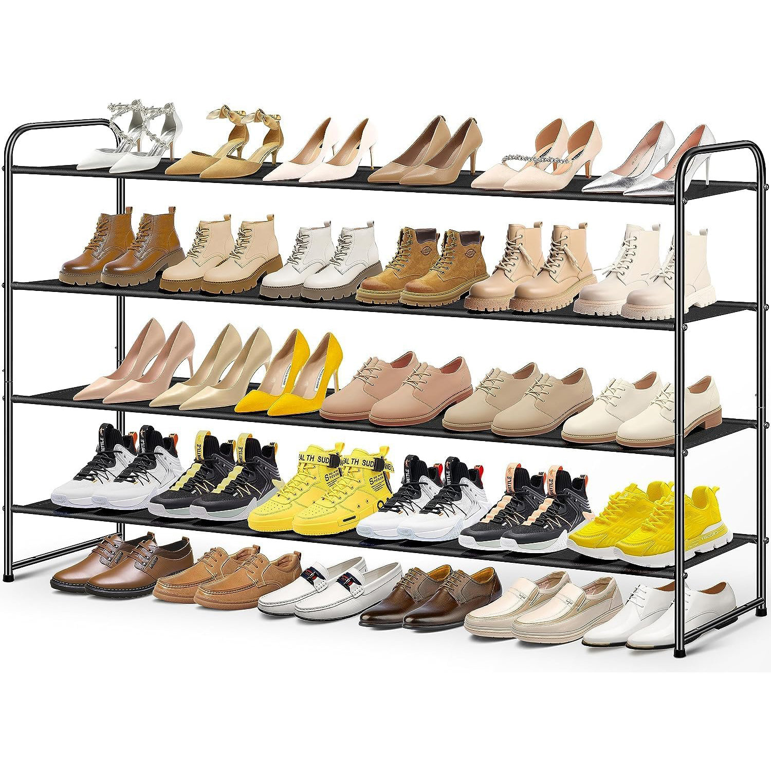 Rebrilliant 4 Tier Long Shoe Organizer For Closet Shoe Rack For Bedroom ...
