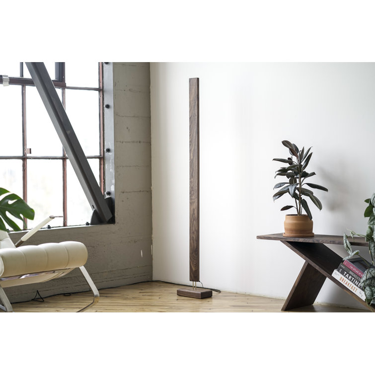 TheIronRootsDesigns 60'' Black/Brown LED Column Floor Lamp - Wayfair Canada