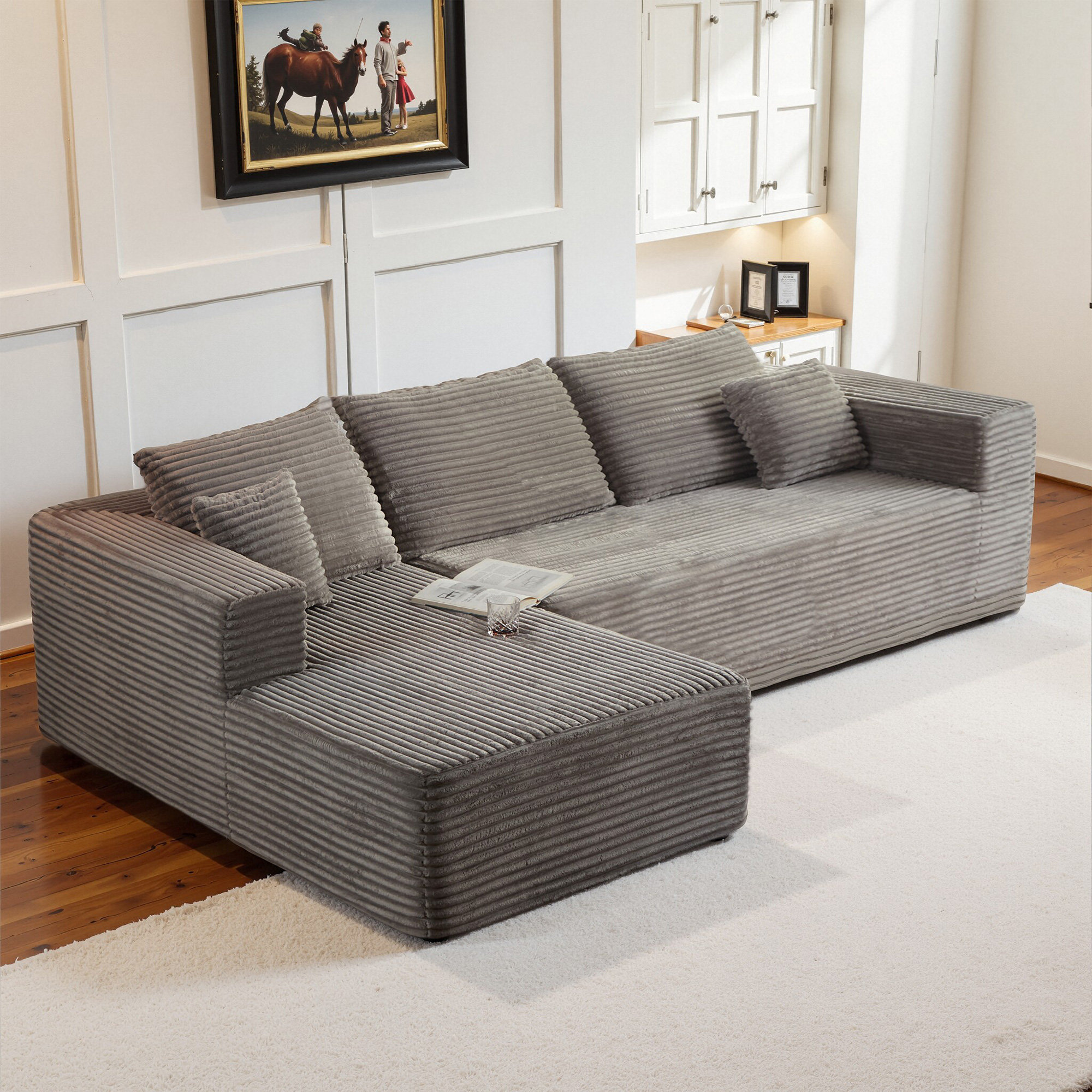 Mercer41 108.2” Modular Sectional Cloud Sofa for Living Room Modern ...