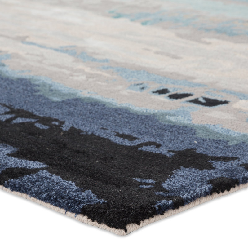 Ivy Bronx Fairmount Abstract Handmade Tufted Blue/Beige/Brown Area Rug ...