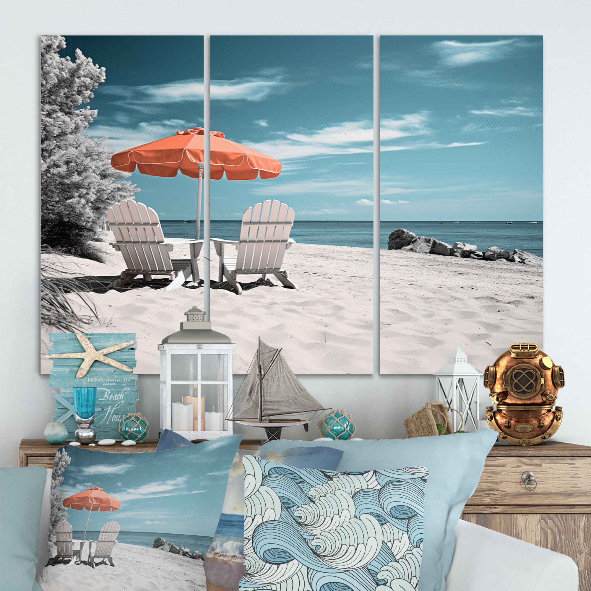 Highland Dunes Beach Seaside Nostalgia Black I - Nautical & Beach Wall ...