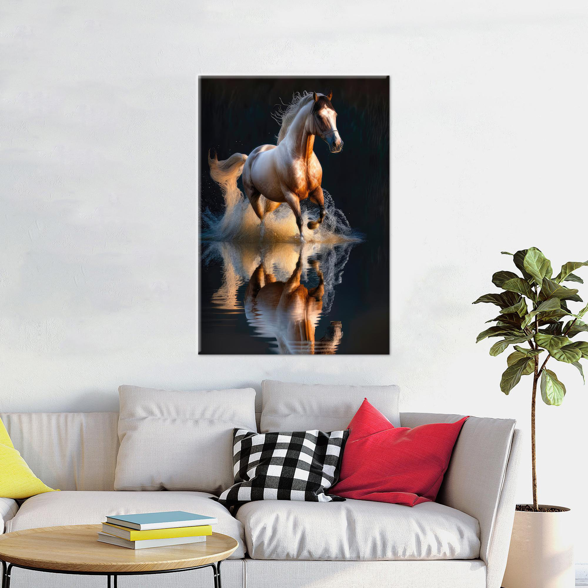 Union Rustic Cotton Canvas Wall Art Depicting Galloping Horses Ideal for Bedroom Decor in a ...