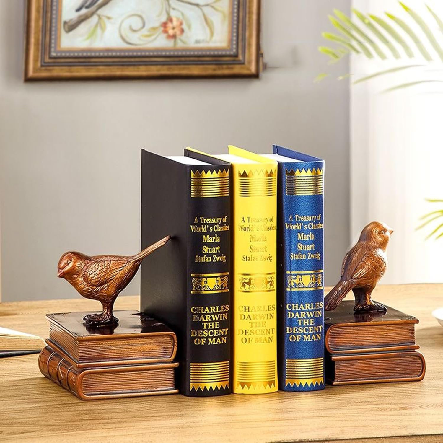 AMIPOR Unique Decorative Bird Shaped Bookends Bird Bookend Home Office ...